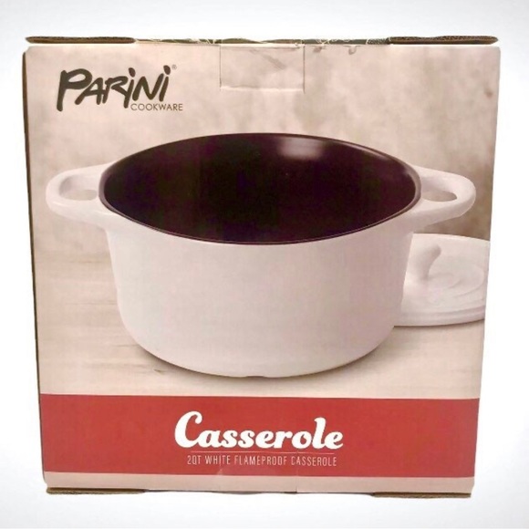 Parini | Kitchen | Parini Cookware 2 Qt Flamproof Casserole Dish White ...